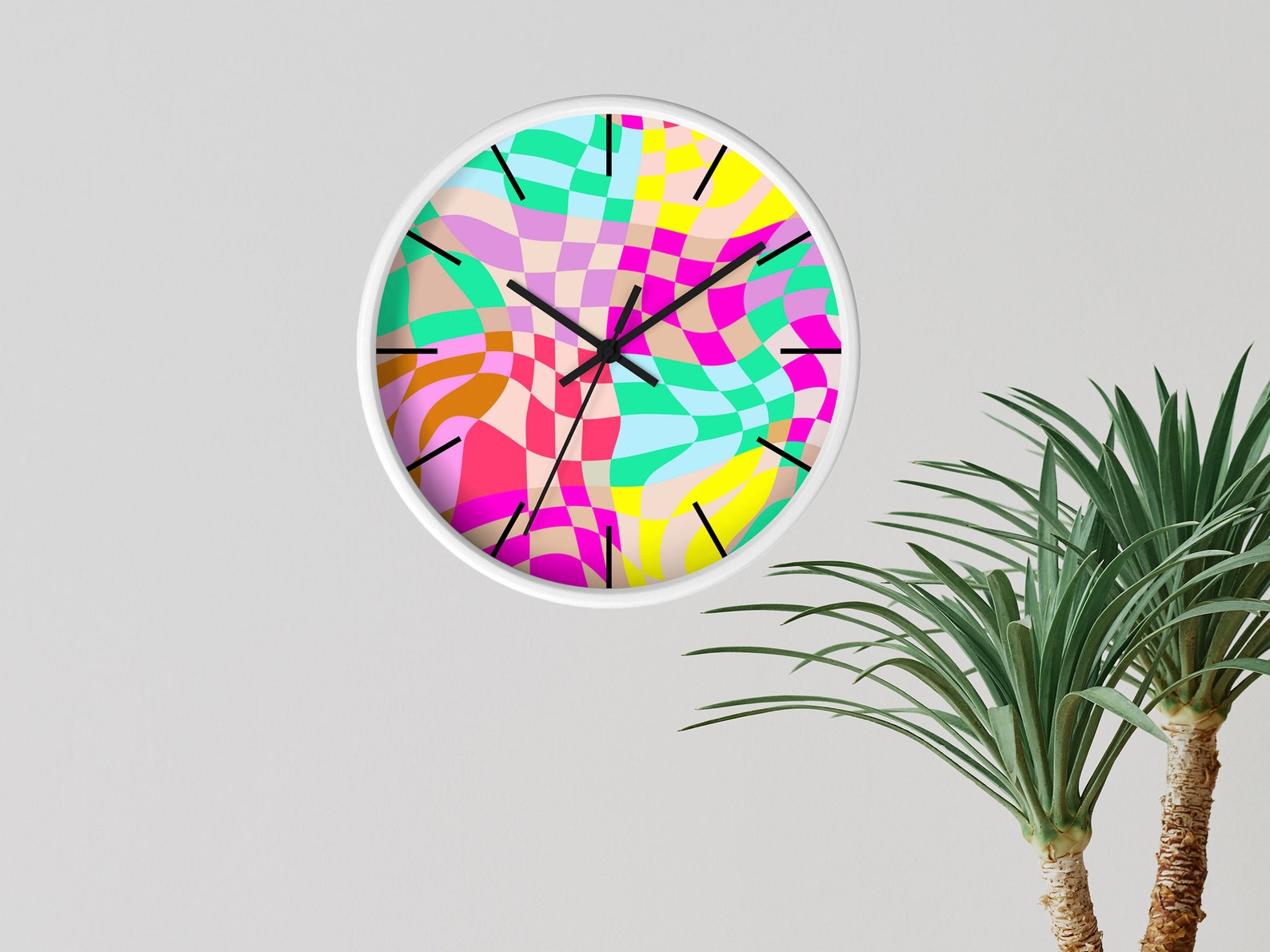 Preppy Room Decor Aesthetic, Modern Abstract Wall Clock, Unique Teen ...