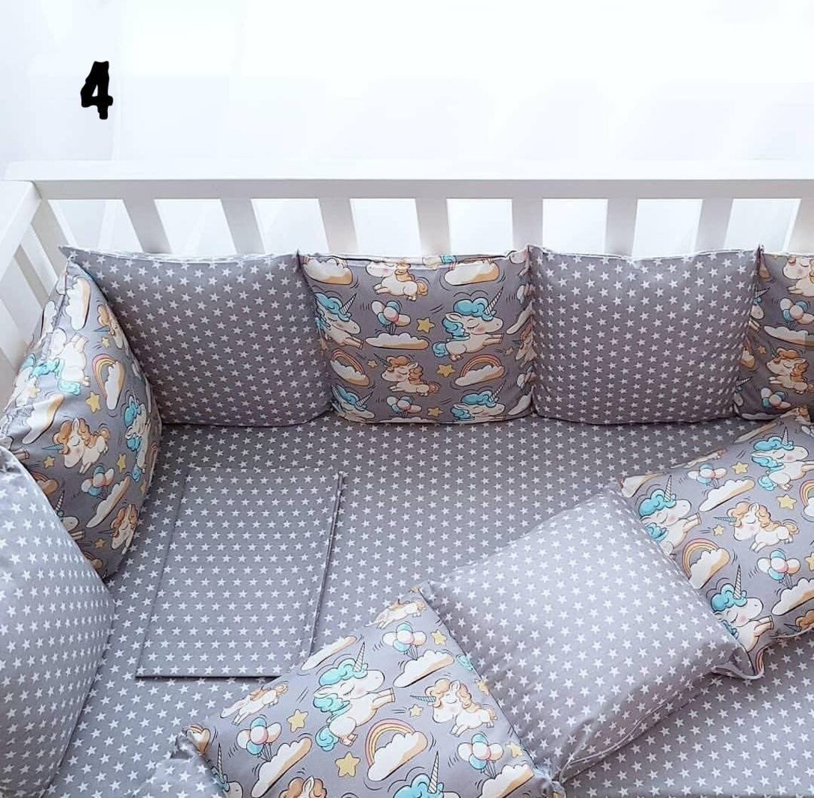 Baby crib bedding set unicorn Baby crib bumper unicorn Newborn | Etsy