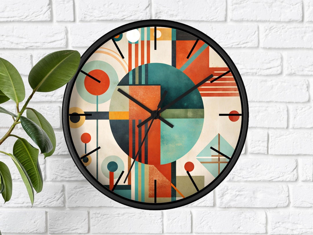 Mid Century Modern Wall Clock, Living Room Abstract Wall Decor, Unique ...