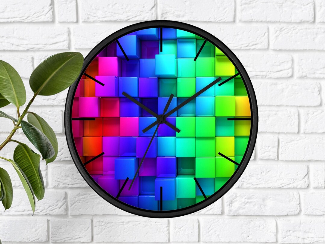 Modern Abstract Wall Clock, Preppy Room Decor Aesthetic, Unique Teen ...