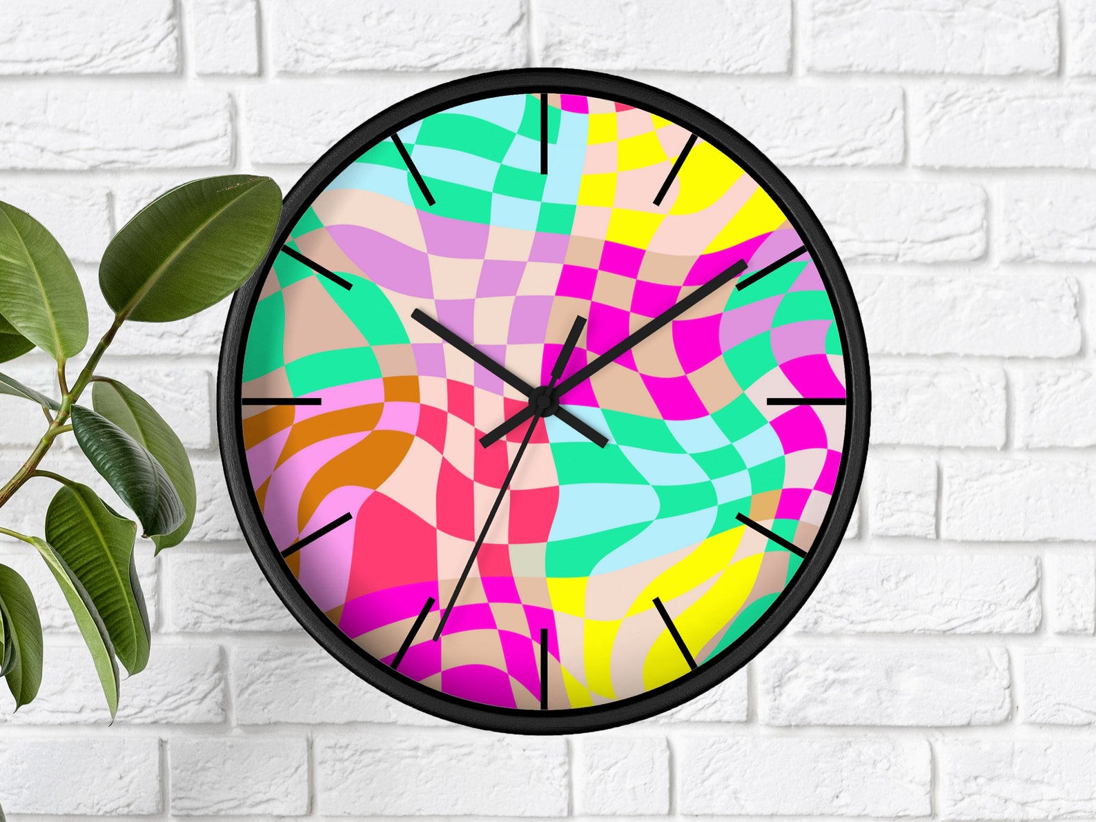 Preppy Room Decor Aesthetic, Modern Abstract Wall Clock, Unique Teen ...