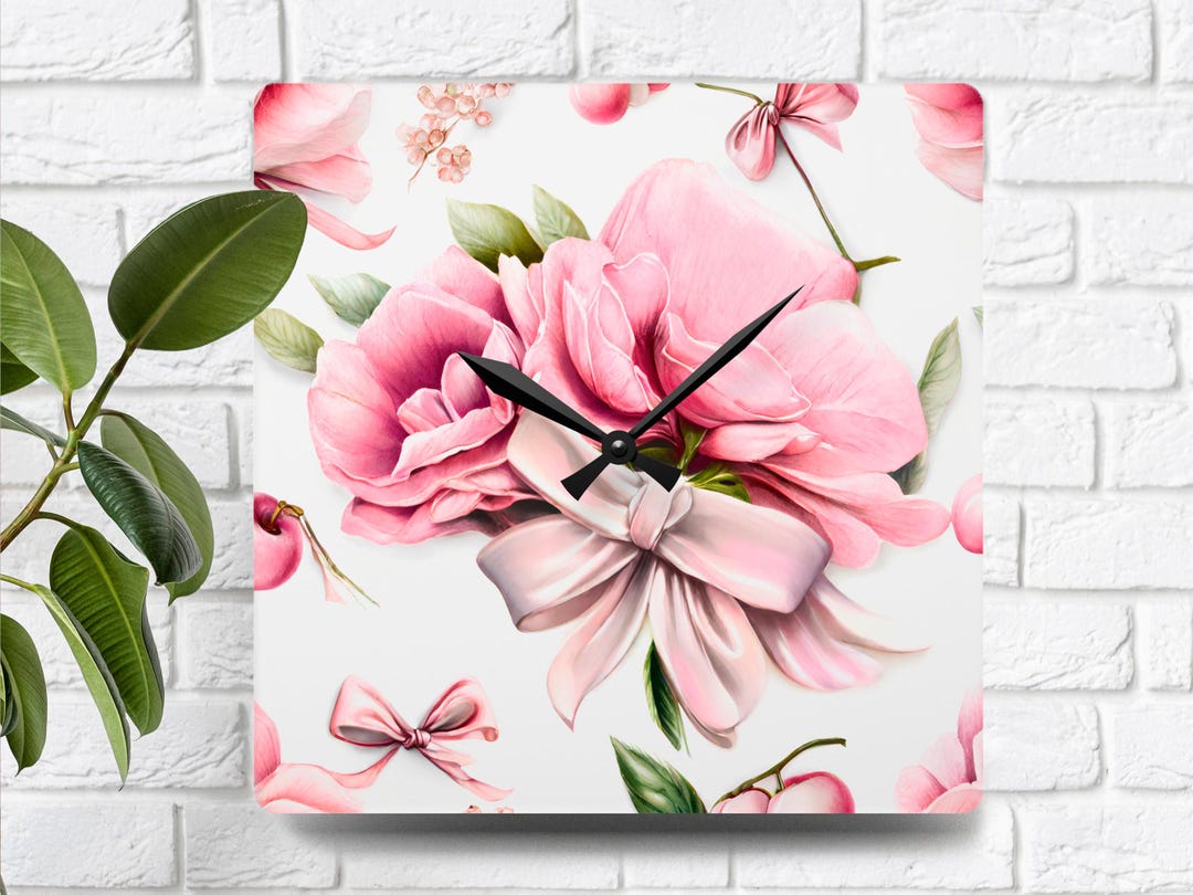 Preppy Room Decor Aesthetic, Modern Girly Wall Clock, Unique Teen Girl ...