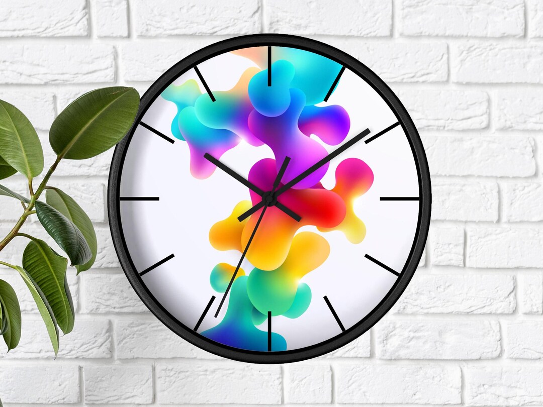 Dopamine Apartment Decor Modern Colorful Abstract Wall Clock, Preppy ...