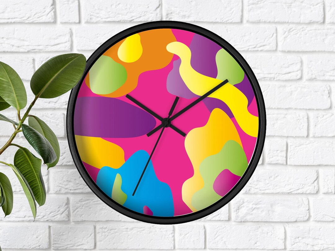 Preppy Room Decor Aesthetic, Modern Abstract Wall Clock, Unique Teen ...