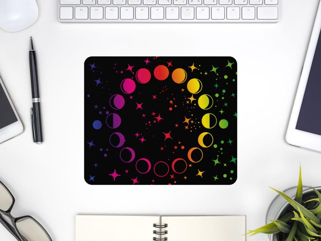 Sun and Moon Black Mouse Pad, Sun and Moon Decor, Computer Mouse Pad ...