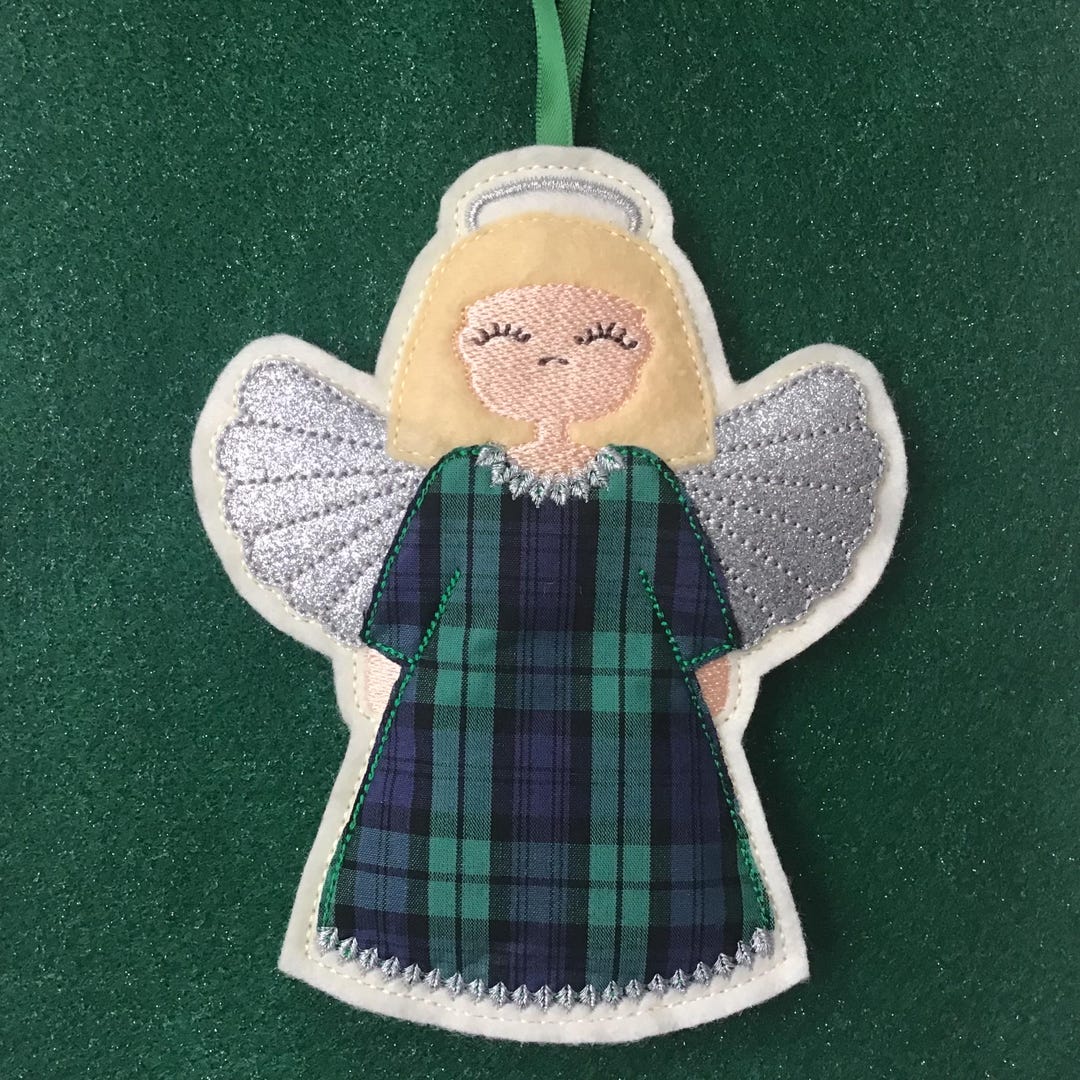 Scottish Tartan Stuffed Christmas Angel Hanging Christmas Decoration or ...