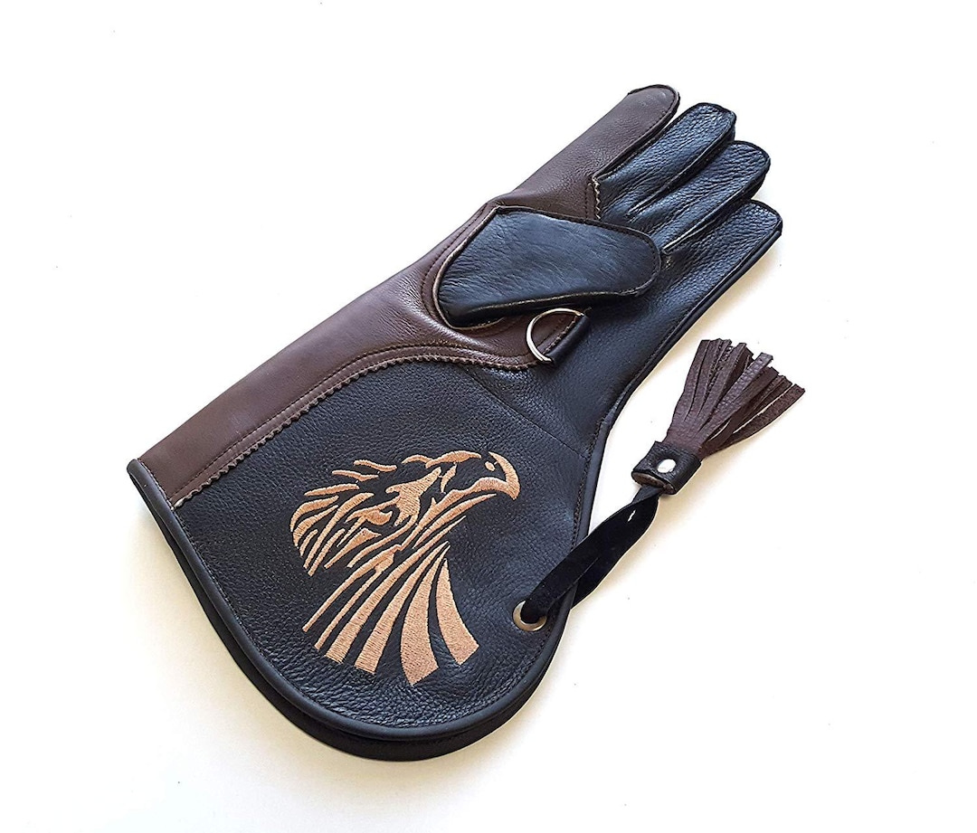 Handmade Cowhide Leather Falconry Glove With Falcon Embroidery - Etsy