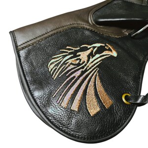 Handmade Cowhide Leather Falconry Glove With Falcon Embroidery - Etsy