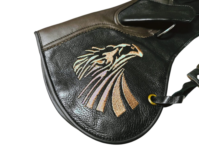 Handmade Cowhide Leather Falconry Glove With Falcon Embroidery - Etsy