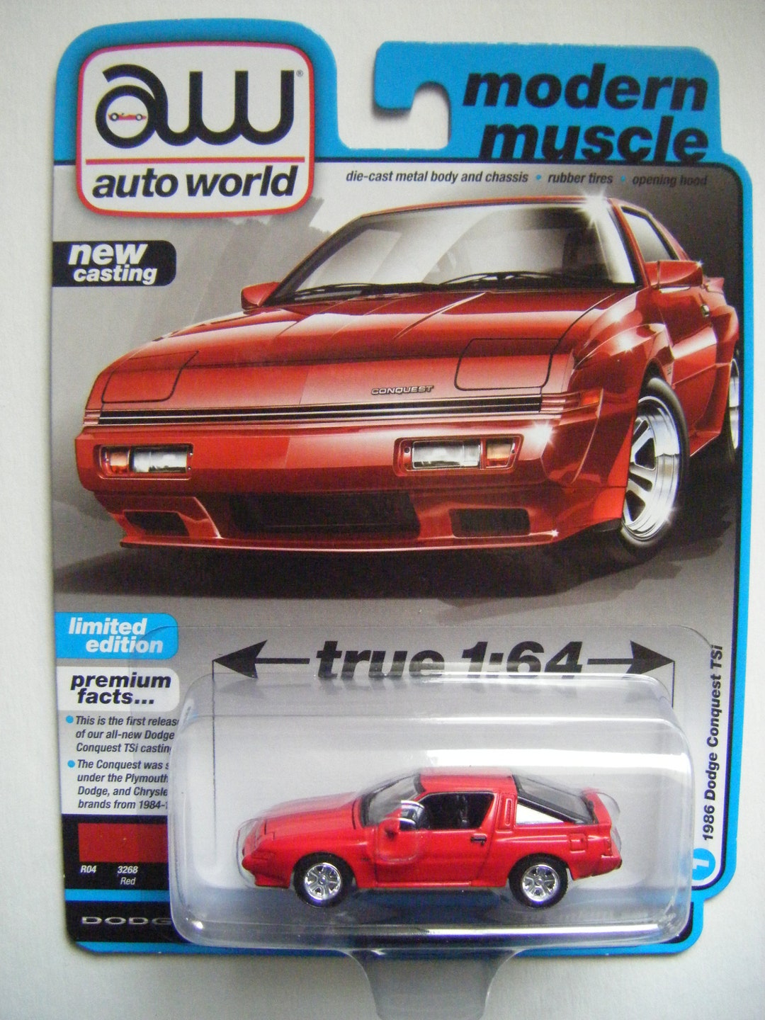 AUTO WORLD 2023 Modern Muscle Rel4 Ver A Premium 1 1986 Dodge Conquest ...