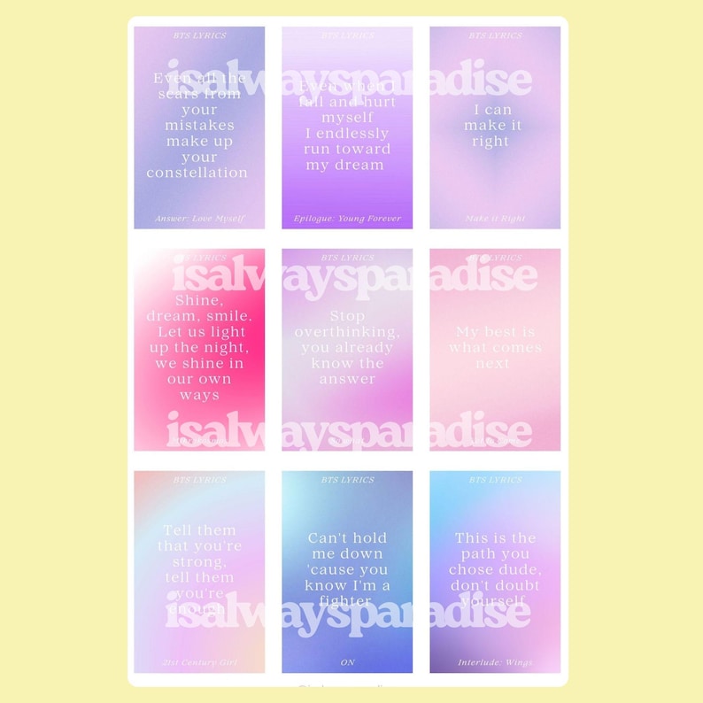 56 Song Lyrics Quotes Card Songs Army Photocard Freebies Photocard ...