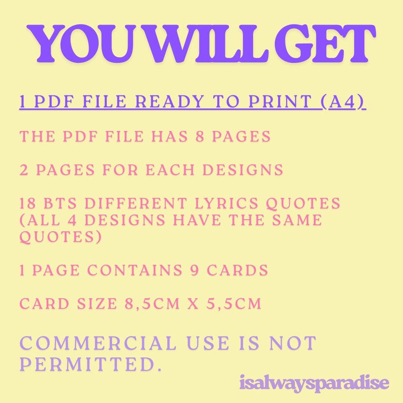 56 Song Lyrics Quotes Card Songs Army Photocard Freebies Photocard ...