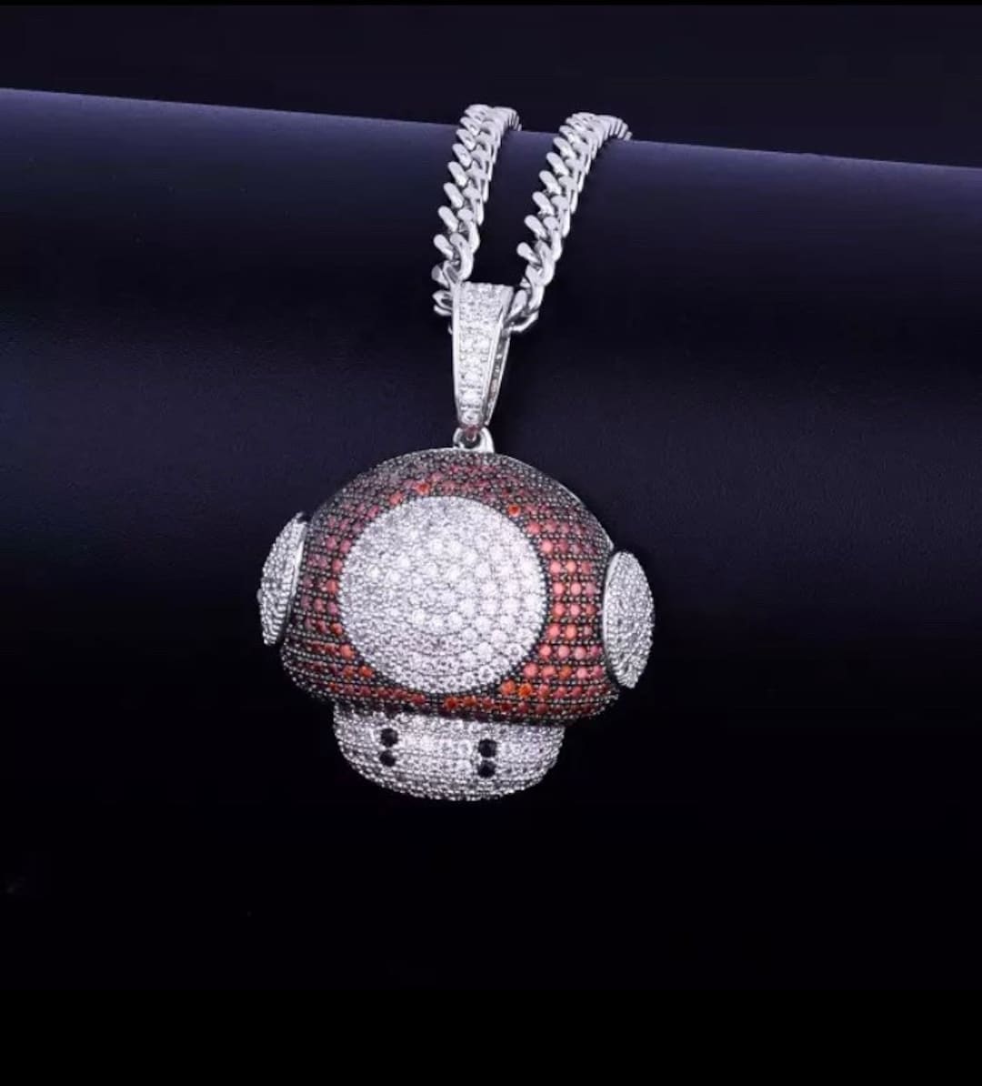 Red Mushroom Iced Pendant (mario) - Etsy