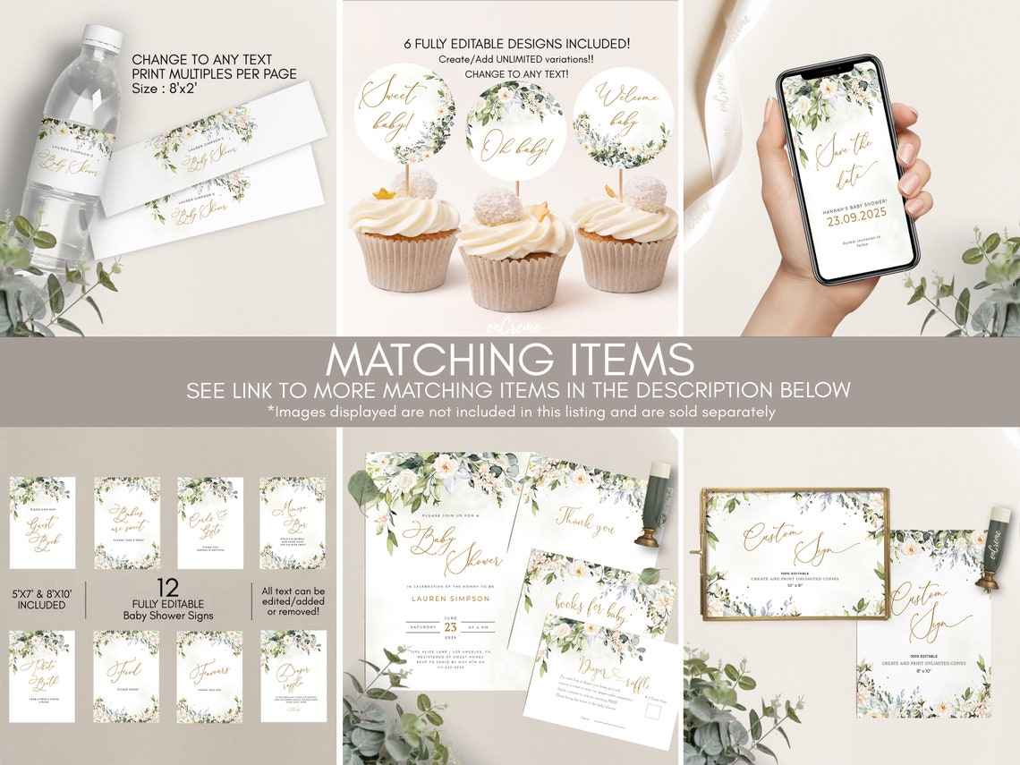 Editable Printable Table Name Card Baby Shower Place Cards | Etsy