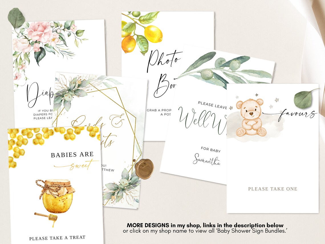 EDITABLE Baby Shower Sign Bundle Baby Shower Signs Editable - Etsy