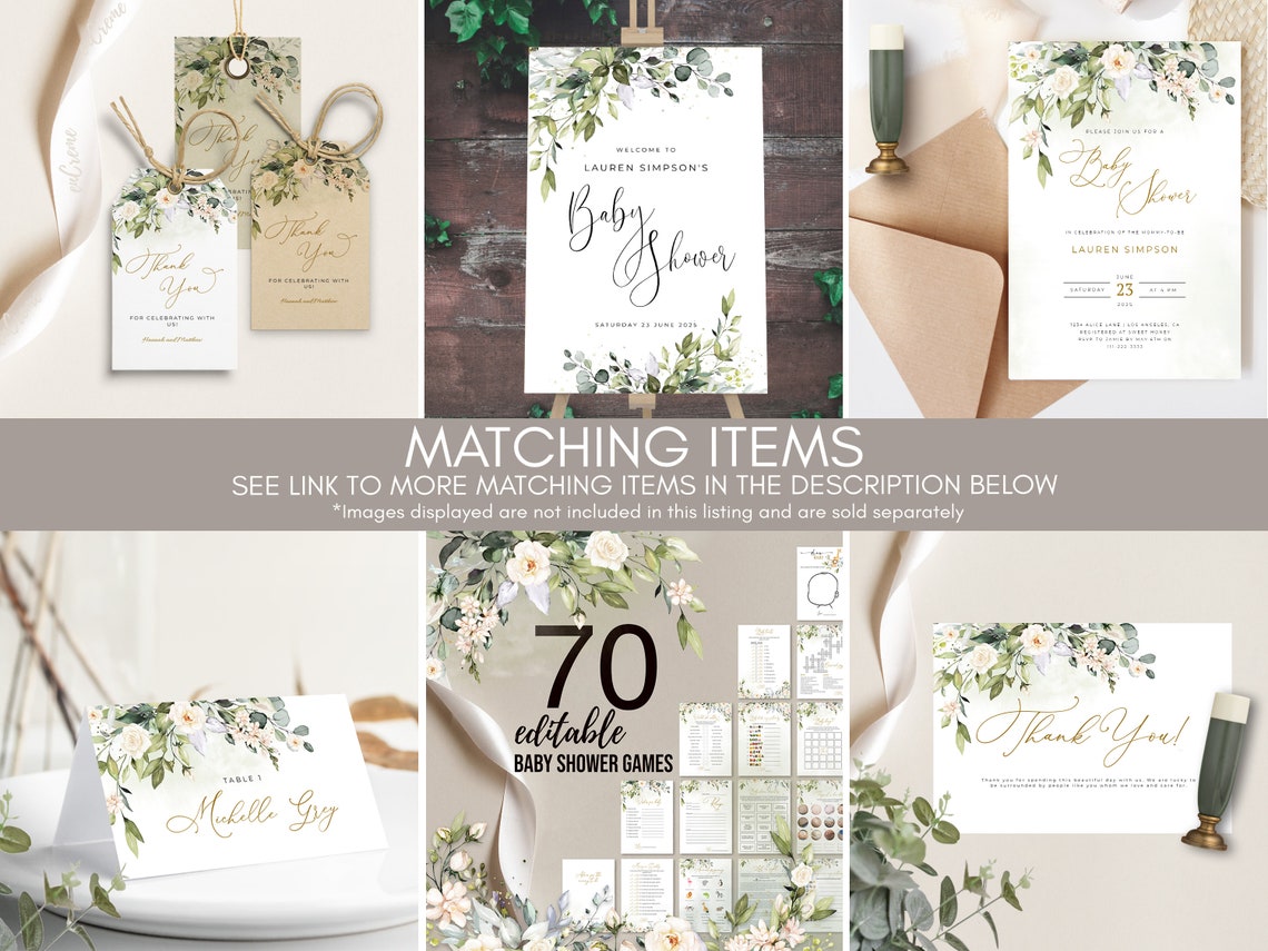 Editable Printable Table Name Card Baby Shower Place Cards | Etsy