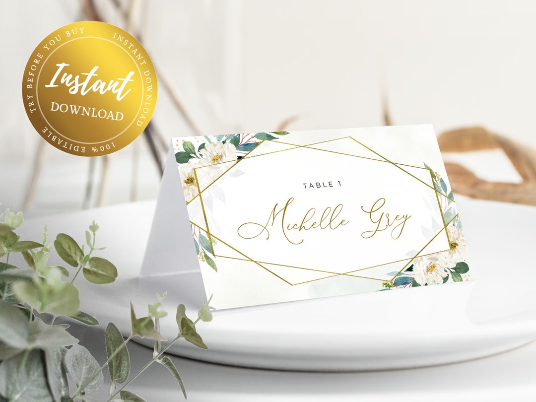 Editable Printable Table Name Card Baby Shower Place Cards - Etsy