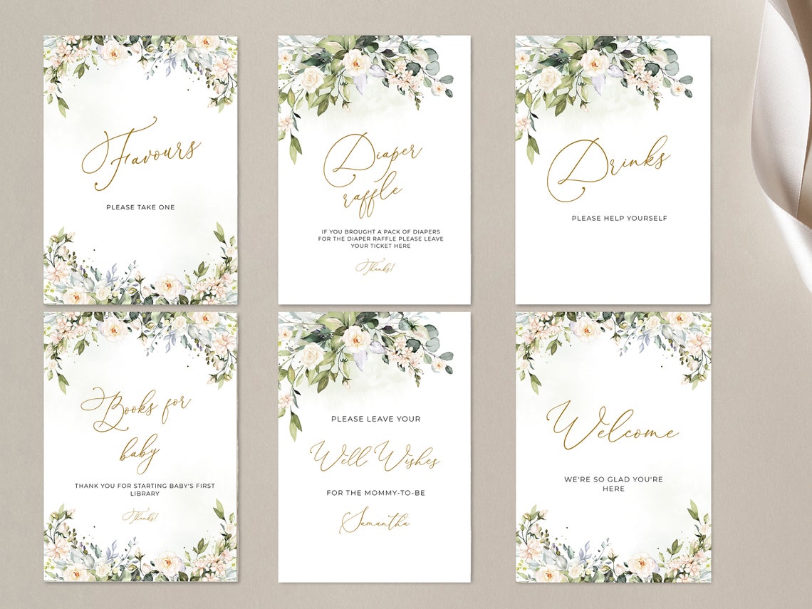 EDITABLE Baby Shower Sign Bundle Baby Shower Signs Editable - Etsy