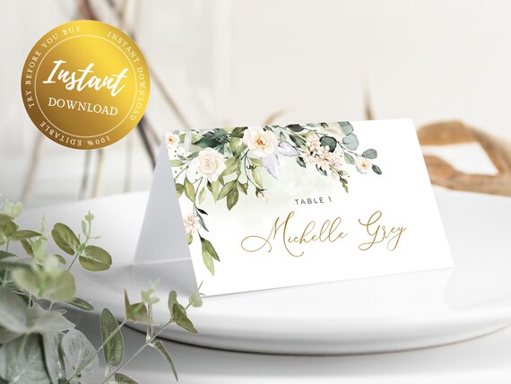 Editable Printable Table Name Card Baby Shower Place Cards | Etsy
