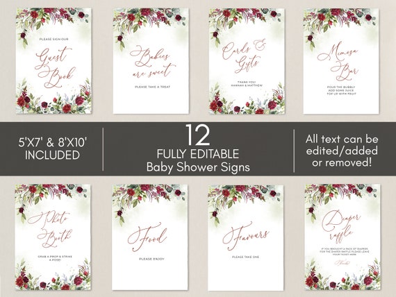 Editable Autumn Baby Shower Custom Sign Template Fall Baby - Etsy