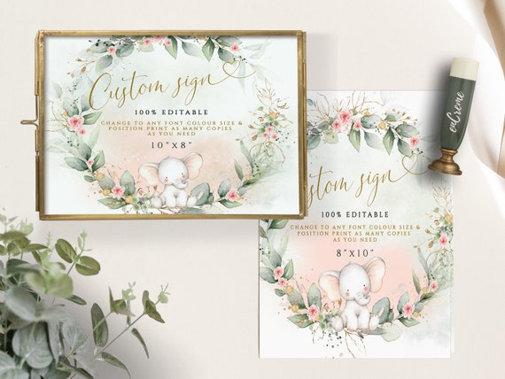Editable Custom Sign Editable Baby Shower Template Baby - Etsy