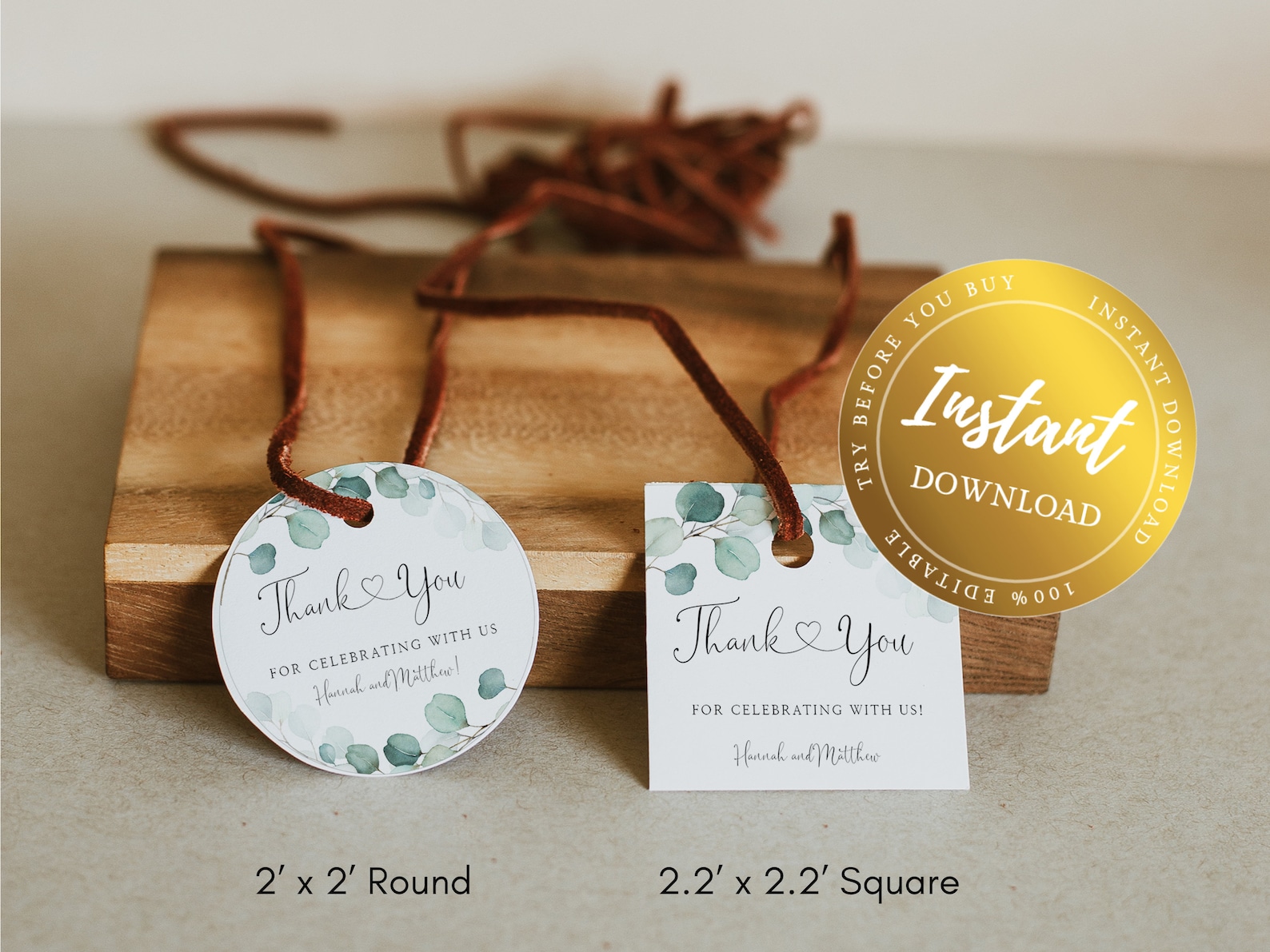 Editable Eucalyptus Greenery Baby Shower Favor Tag Template - Etsy