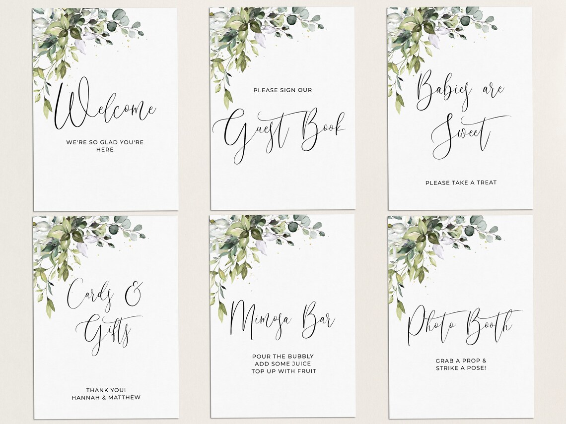 EDITABLE Baby Shower Sign Bundle Baby Shower Signs Editable | Etsy