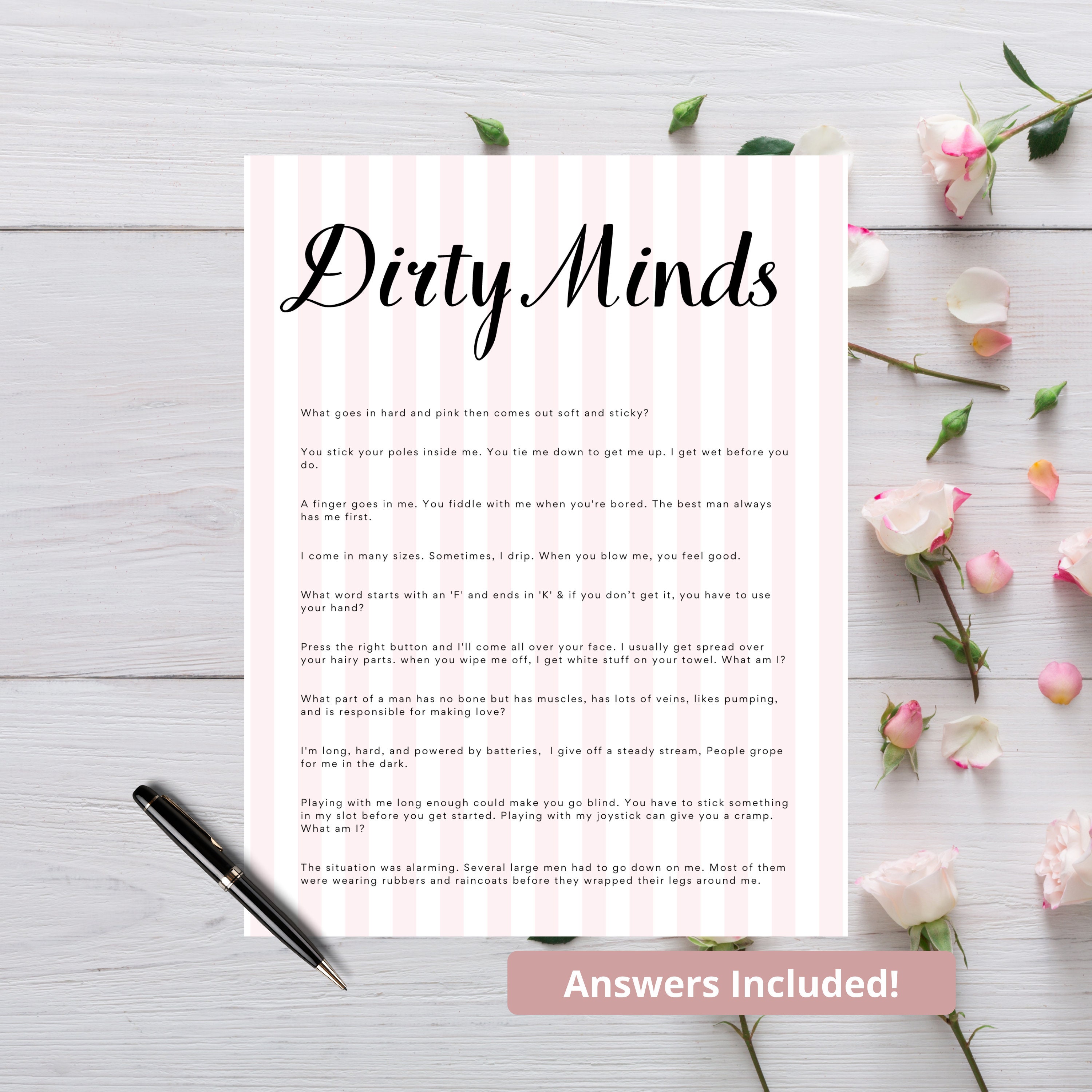 Dirty Minds Game Bundle for Ladies Night, Bachelorette, Bridal Shower ...