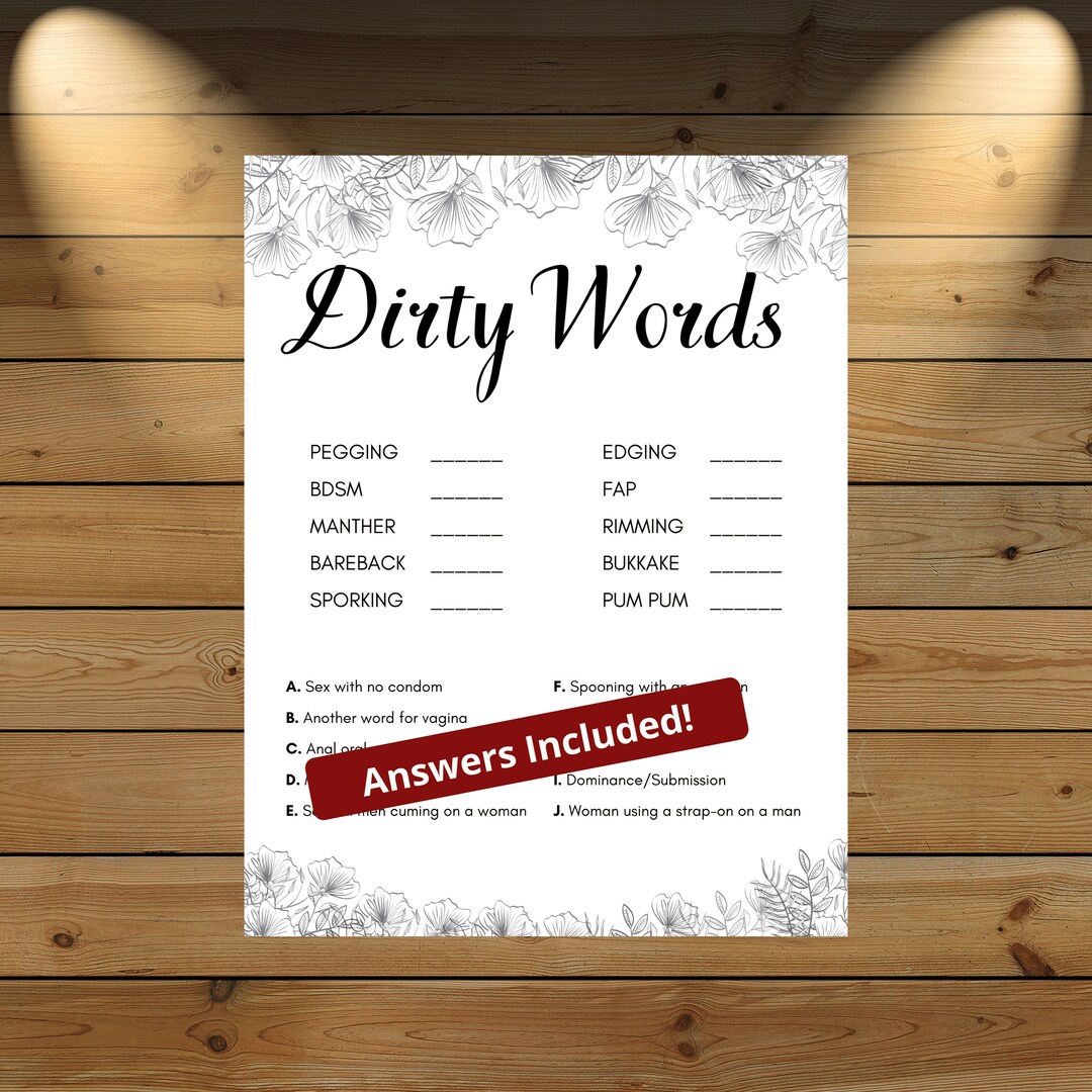 Dirty Words Game for Ladies Night Bachelorette Party Bridal - Etsy