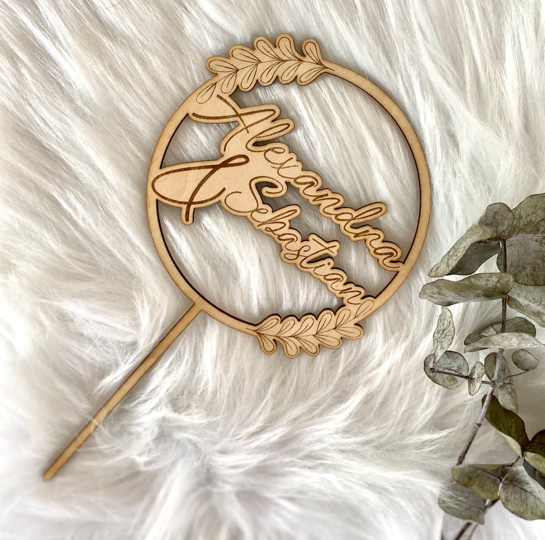 Cake topper boda, con nombre, cake topper personalizado, cumpleaños ...