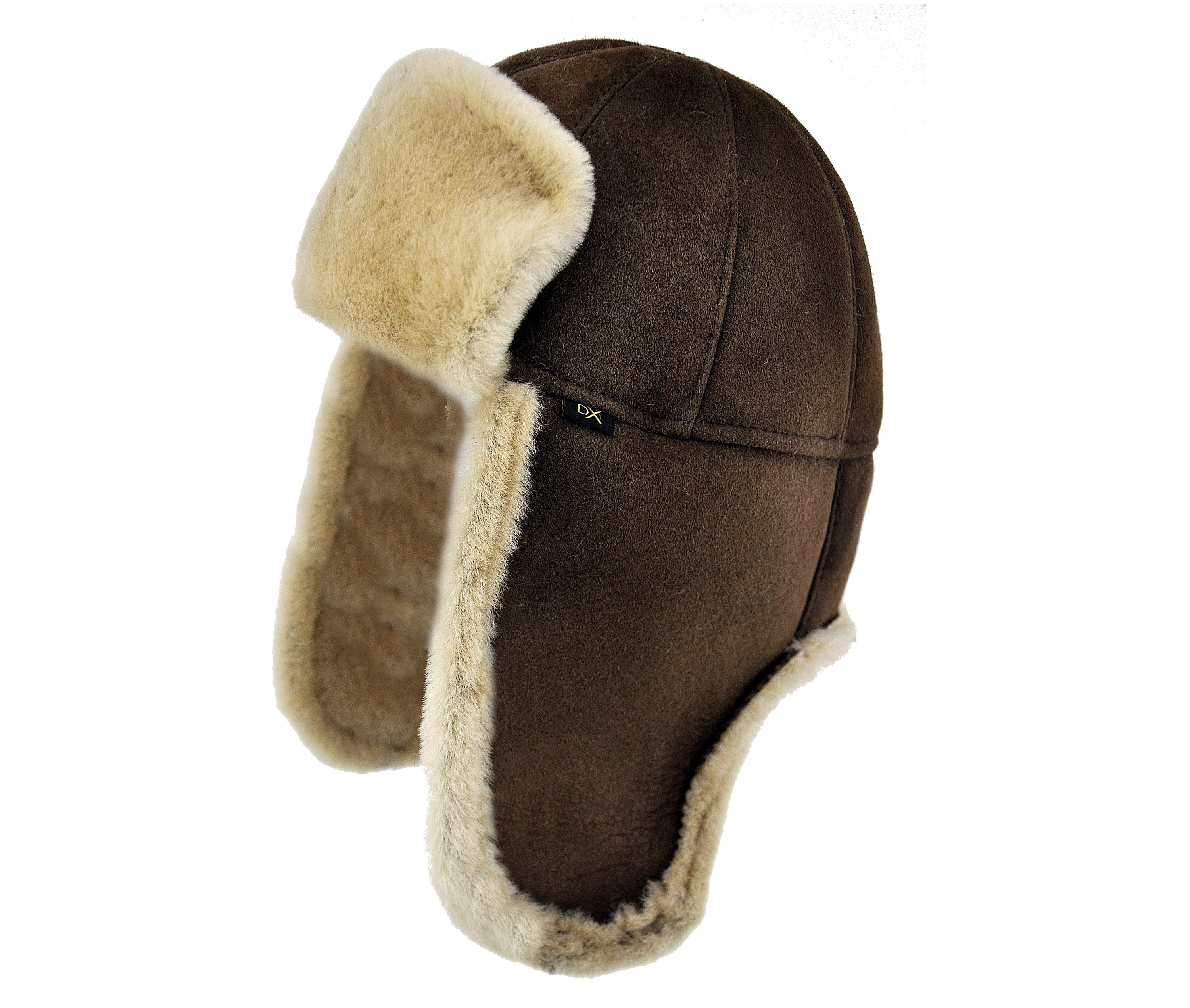 DX Women's/ Men's - Winter Sheepskin Earflaps Hat , Aviator, Genuine ...