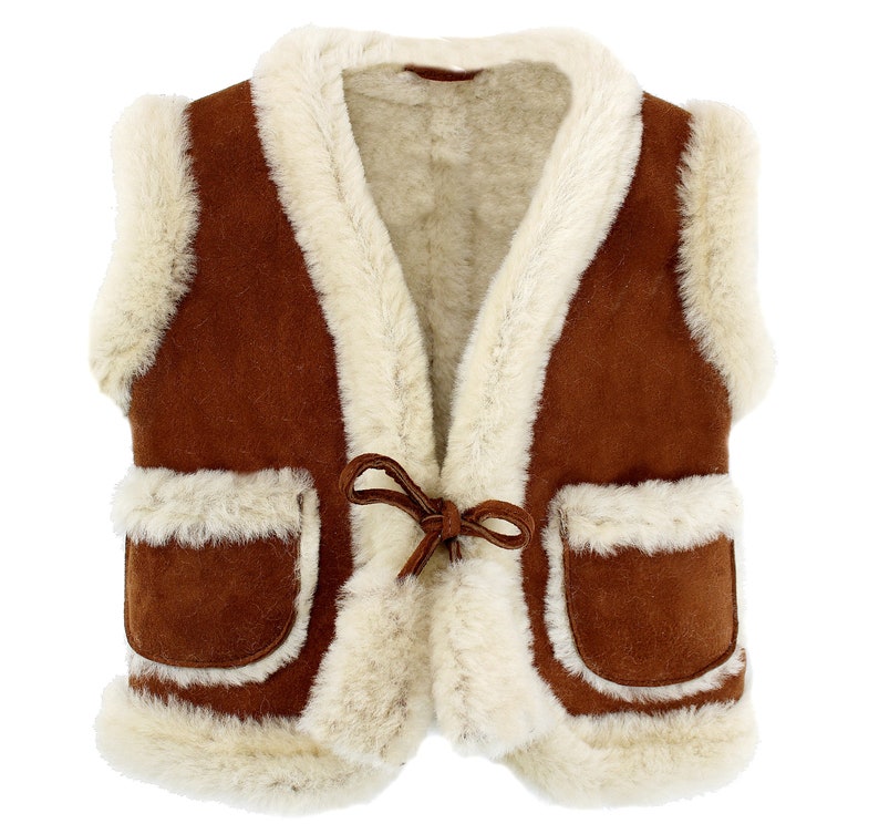 DX Children's Baby Gilet, Vest Natural Sheepskin , Lambskin Gilet ...
