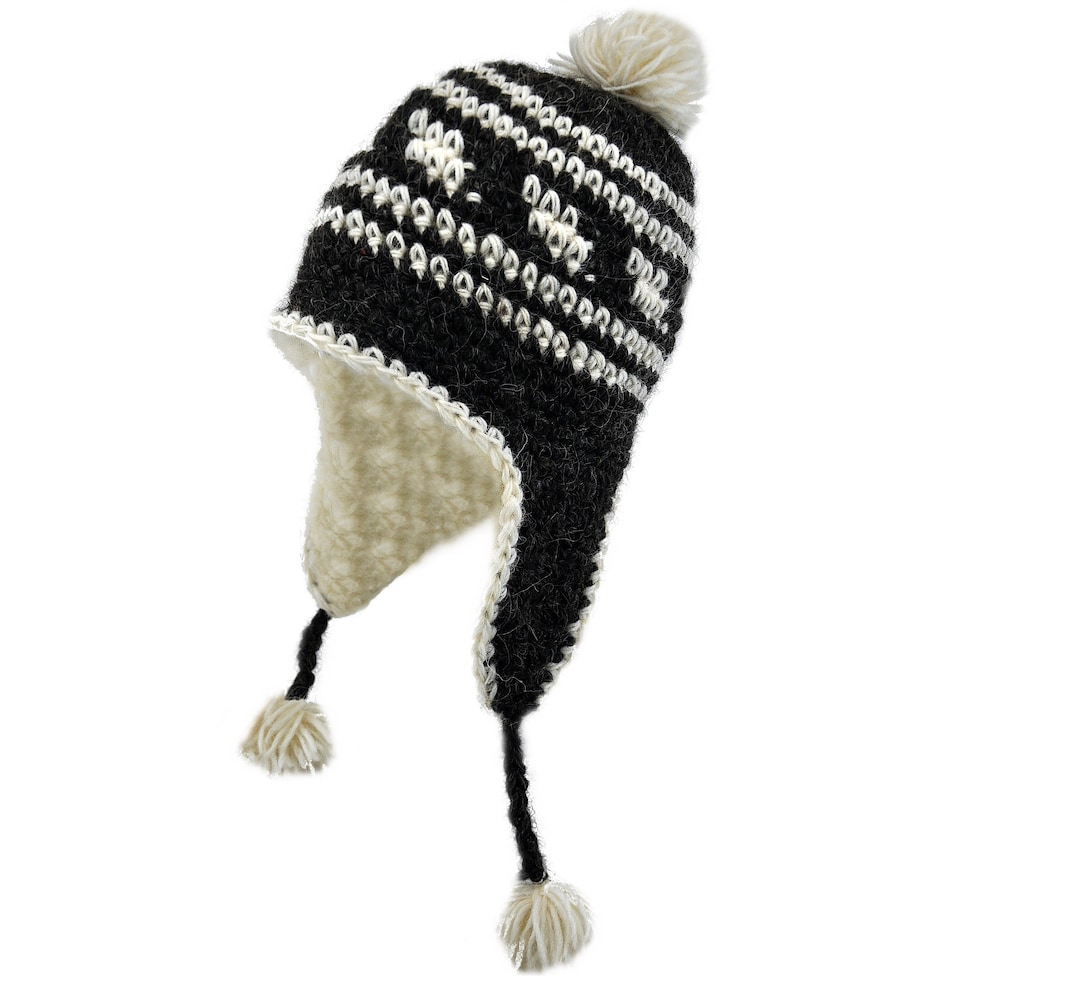 DX Women's/ Men's - Sheep Wool Earflaps Hat , Cap, Genuine Wool, Real ...