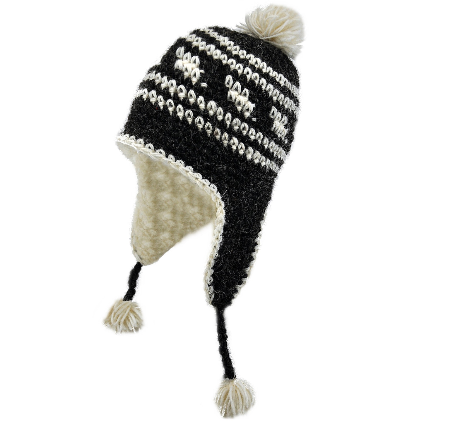 DX Women's/ Men's - Sheep Wool Earflaps Hat , Cap, Genuine Wool, Real ...