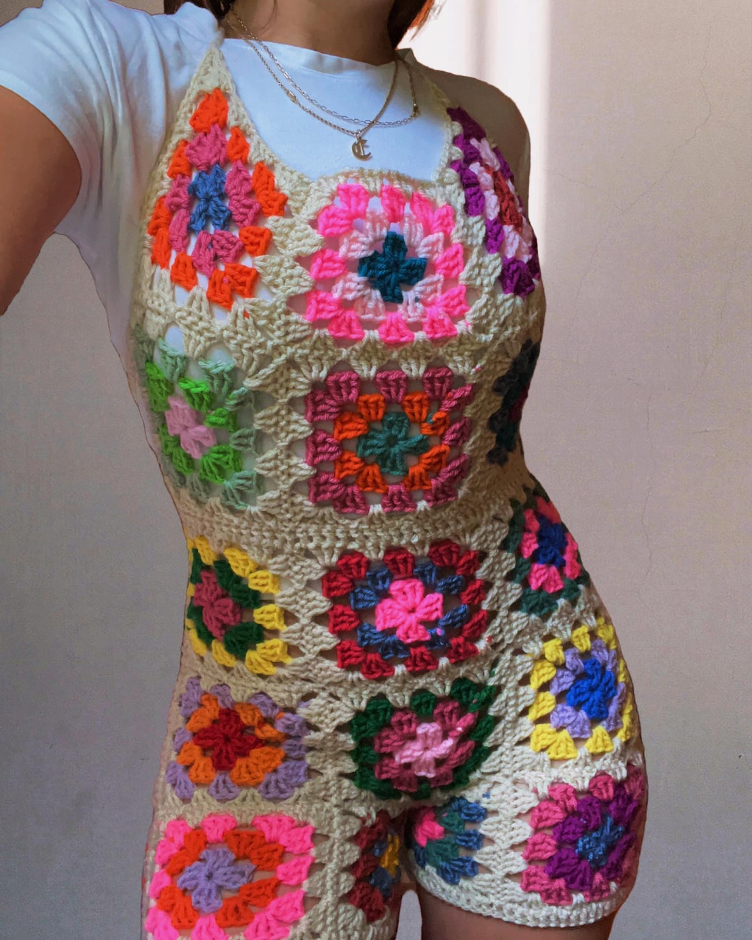 Crochet Overalls || Crochet Granny Square Overalls Crochet Romper - Etsy