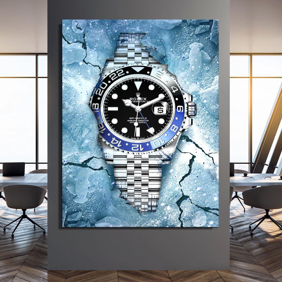 Rolex GMT Master Canvas art Printable wall art large wall | Etsy
