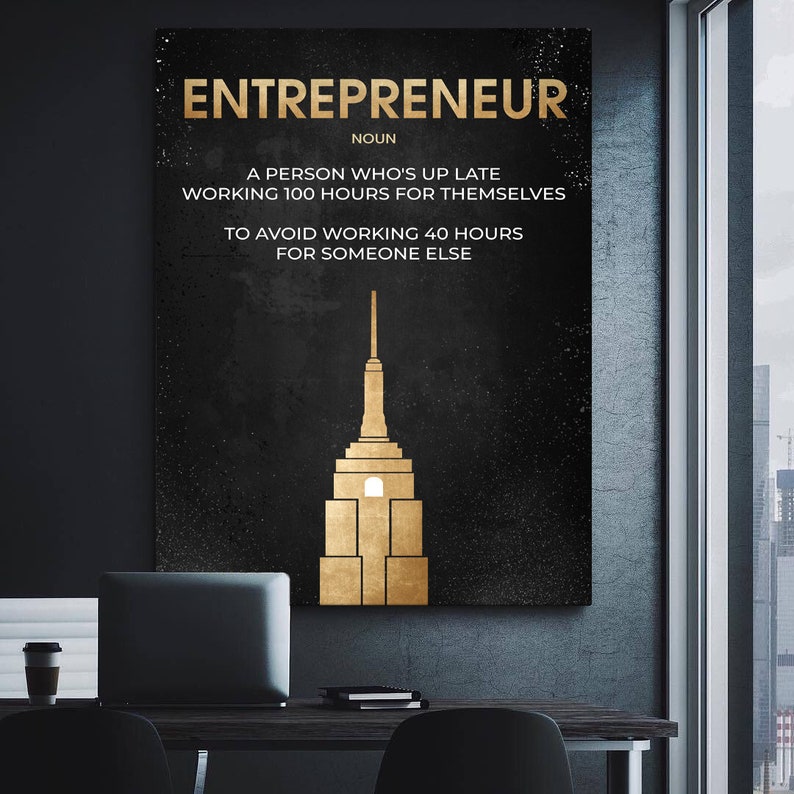 Inspirational Wall Art Empire State Entrepreneur XIV | Etsy