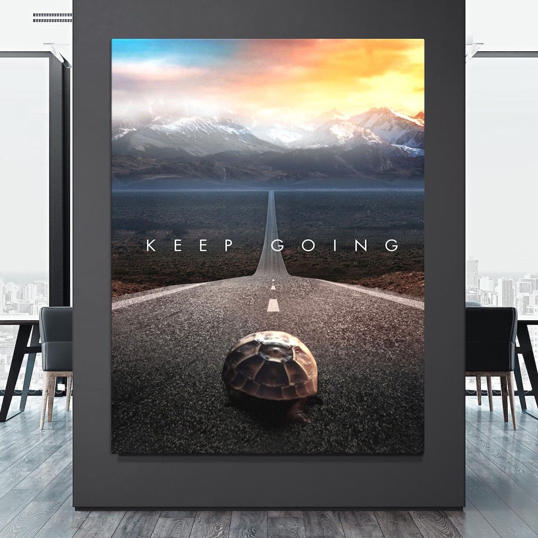 Inspirational Wall Art Keep Going XIV Motivational Poster, Canvas Wall ...