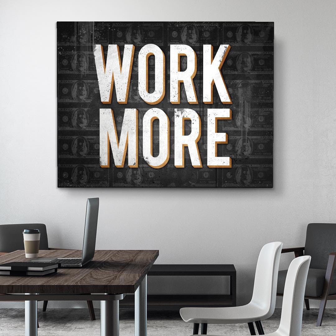 Work More IV Canvas Wall Art Wall Prints Framed Wall Art | Etsy