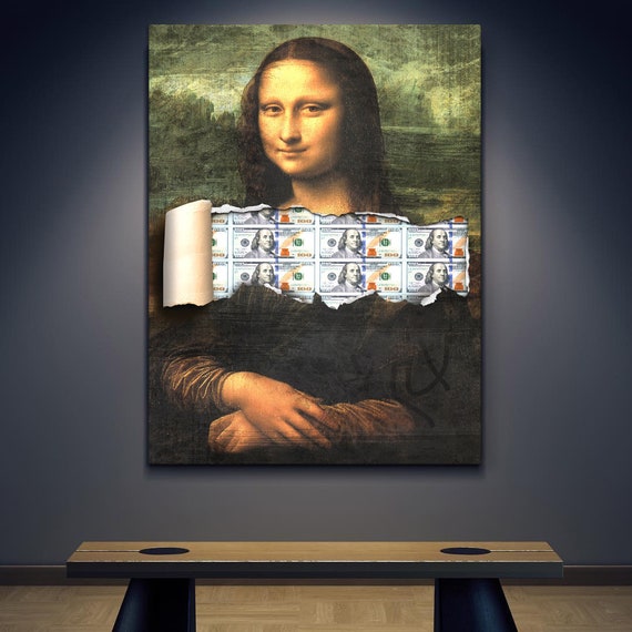 Money Mona Lisa Canvas art Printable wall art large wall | Etsy