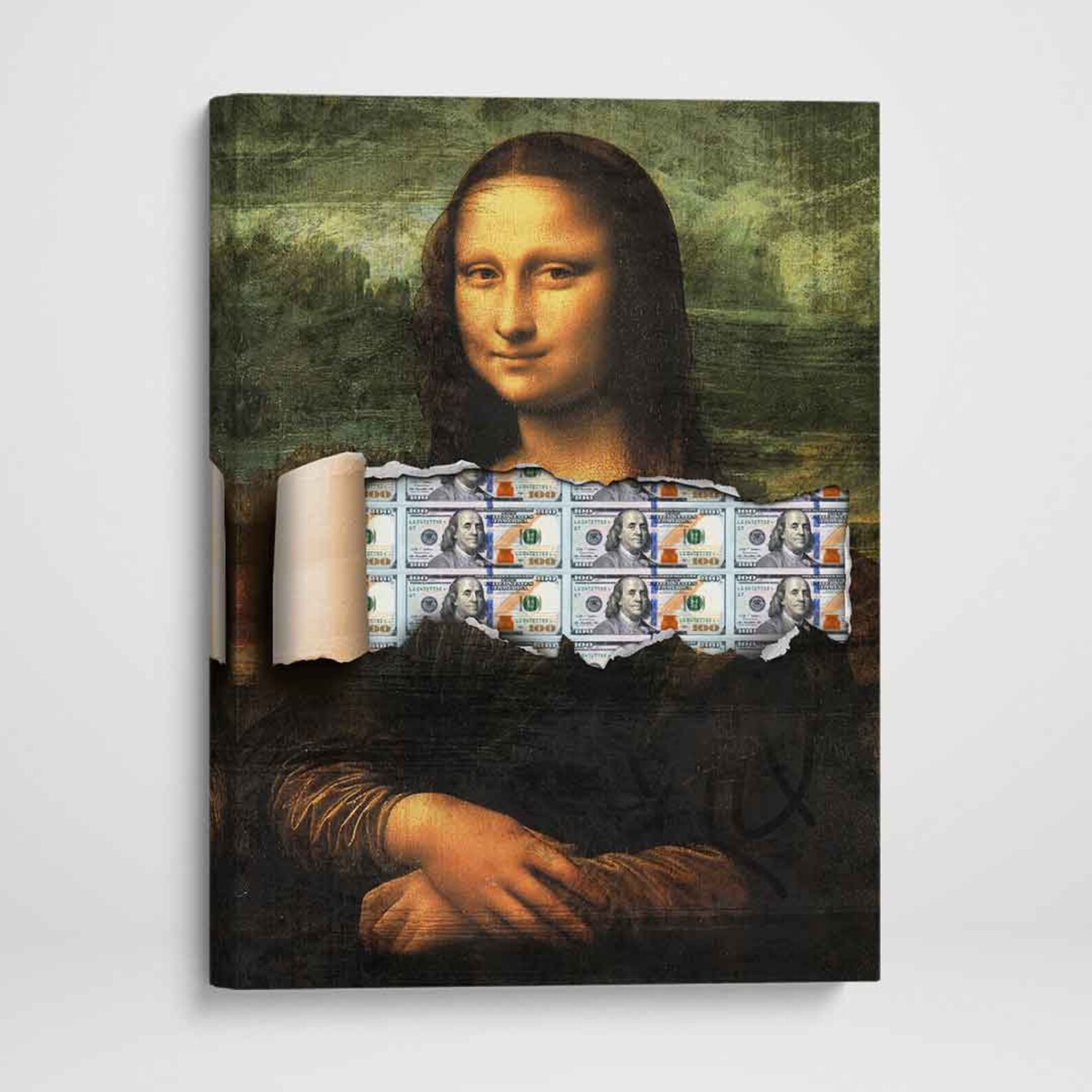 Money Mona Lisa Canvas Art Printable Wall Art Large Wall - Etsy