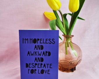 Awkward Love Card - Etsy