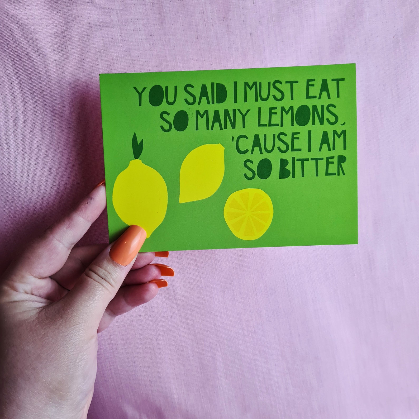 A6 You said I must eat so many lemons 'cause I am so | Etsy