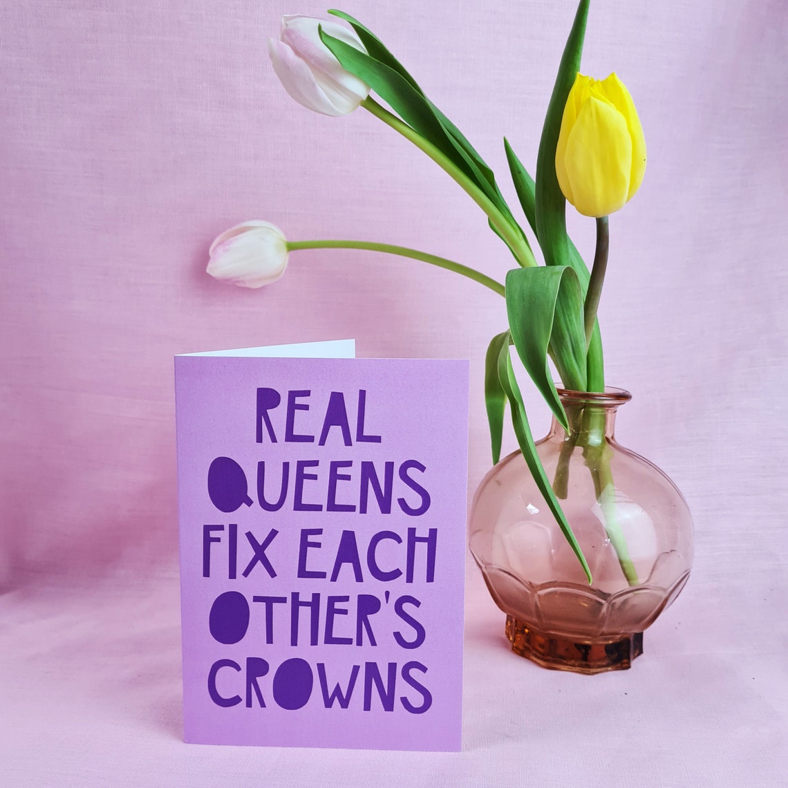 Real queens fix each other's crowns greeting card | Etsy