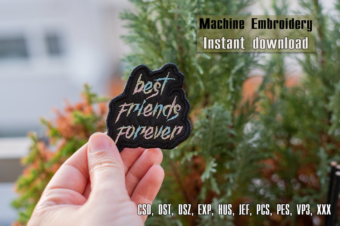 Best Friends Forever Embroidery Design, BFF Patch Embroidery Design ...