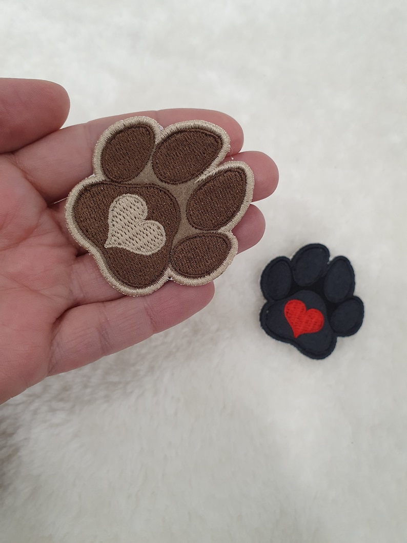 Paw Embroidery Design, Small Dog Footprint With a Heart, Machine ...