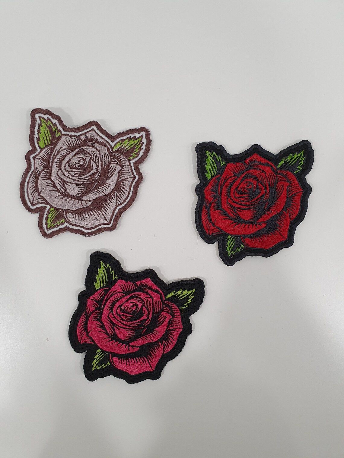 Red Rose Embroidery Design Rose Patch Tattoo Style Instant - Etsy