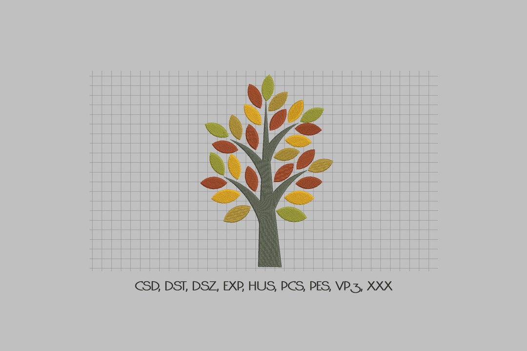 Autumn Tree Machine Embroidery Design, Instant Download - Etsy