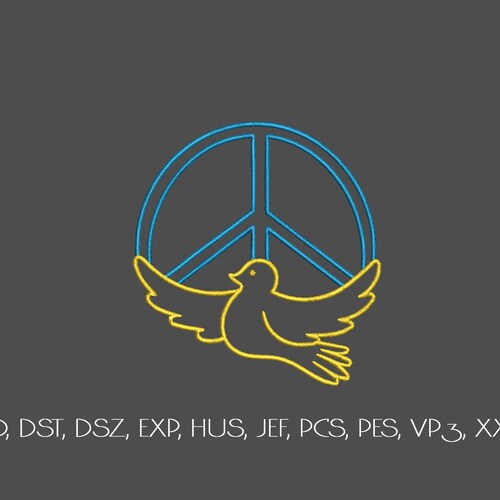 Mini Peace Sign Machine Embroidery Design INSTANT DOWNLOAD-3 - Etsy