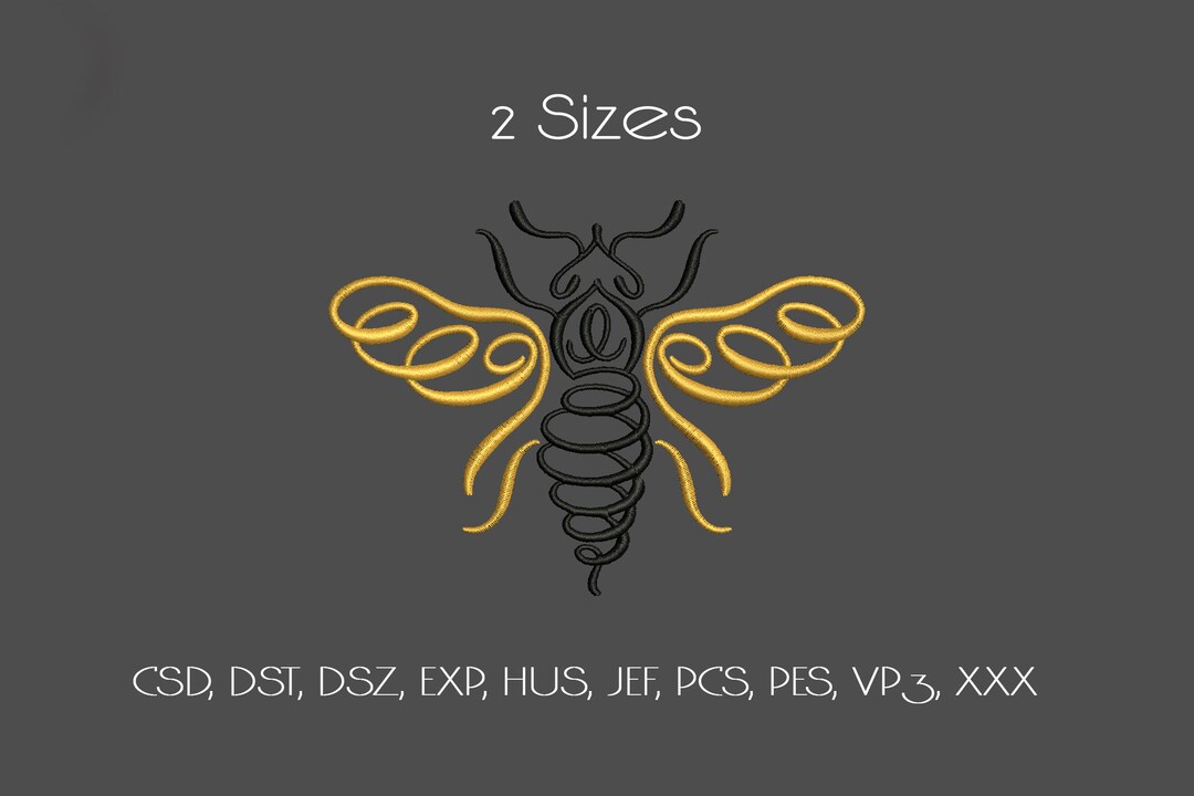 Abstract Bee Embroidery Design, Line Art Bee, Machine Embroidery Design ...